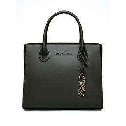 CXL by Christian Lacroix Leder-Henkeltasche "Montaigne" in Schwarz - (B)31 x (H)26 x (T)15 cm - 71% | Damen-taschen