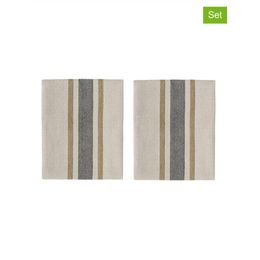 OYOY living design 2er-Set: Geschirrtücher ''Linu'' in Beige/ Schwarz/ Khaki - (L)45 x (B)45 cm - 47% | Tischwaesche