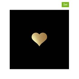 PPD 2er-Set: Servietten ''The Heart'' in Schwarz/ Gold - 2x 20 Stück - 72% |