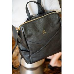 Abaco Leder-Rucksack in Schwarz - (B)25 x (H)35 x (T)14 cm - 69% | Damen-taschen