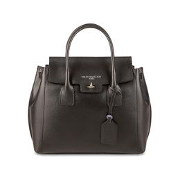 Victor & Hugo Paris Leder-Henkeltasche "Jane" in Schwarz - (B)36 x (H)35 x (T)24 cm - 70% | Damen-taschen