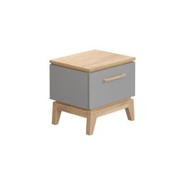 Paidi Nachtschrank, Grau, Eiche, Holz, Eiche, massiv, 1 Schublade(n) Schubladen, 48.2x46.5x39.6 cm, Blauer Engel, Goldenes M, Schlafzimmer, Nachttische