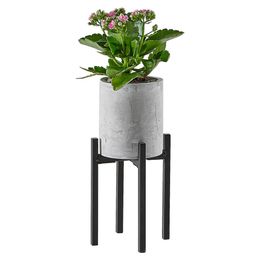 Ambia Home Pflanzentopf, Grau, Schwarz, Metall, Stein, zylindrisch, 25.5 cm, Dekoration, Blumen & Zubeh&ouml;r, &Uuml;bert&ouml;pfe