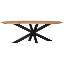Ambia Home Esstisch, Schwarz, Ulme, Holz, Ulme, massiv, oval, eckig, 135x78x254 cm, Esszimmer, Tische, Esstische, Esstische oval