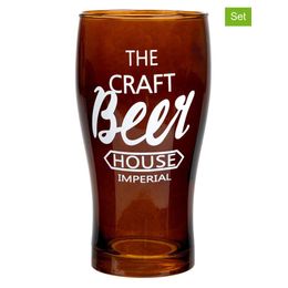 Homla 2er-Set: Biergläser ''Claubee'' in Braun - 500 ml - 13% | Gedeckter-tisch