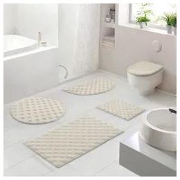 Badematte OTTO HOME "Naala, Badvorleger, Badezimmer Teppich, sehr weich", beige (creme), H:20mm, Polyester, Badematten, Badematte, Karo-Muster, auch als 2-teiliges Set erh&auml;ltlich, Made in Europe