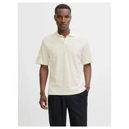 Jack & Jones Poloshirt JACK & JONES "JPRBLANEWTRENT SS POLO SN", Herren, Gr. L, wei&szlig; (cloud dancer), Jersey, Obermaterial: 100% Baumwolle, gemustert, relaxed fit, Shirts