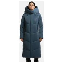 Wintermantel Khujo "Pulset Shiny", Damen, Gr. L (40), blau, Obermaterial: 100% Polyester; Innenfutter: 100% Polyester; Wattierung: 100% Polyester; &Auml;rmelfutter: 100% Polyester, gerade knieumspielend, hoch geschlossener Ausschnitt, &Auml;rmel ohne &Auml;rmelschlitz normaler Saum, M&auml;ntel Wintermantel, Winter Steppmantel aus einem auff&auml;llig gl&auml;nzendem Material