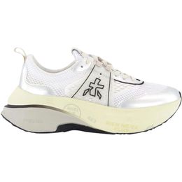 Premiata Low-Top Sneaker - Dames Hill Sneaker Wit/Zilver - Gr. 41 (EU) - in Wei&szlig; - f&uuml;r Damen