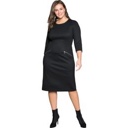 sheego Damen Etuikleid in Milano-Qualität schwarz Größe 56