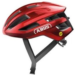 Fahrradhelm Abus "POWERDOME MIPS" Gr. M, rot, Helme, M Kopfumfang: 54cm - 58cm, gl&auml;nzend, unifarben