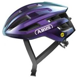 Fahrradhelm Abus "POWERDOME MIPS" Gr. L, lila, Helme, L Kopfumfang: 57cm - 61cm, Farbverlauf, gl&auml;nzend