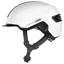 Fahrradhelm Abus "HUD-Y" Gr. L, wei&szlig;, Helme, L Kopfumfang: 57cm - 61cm, gl&auml;nzend, unifarben