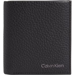 Geldbörse Calvin Klein "WARMTH TRIFOLD 6CC W/COIN", Herren, schwarz (ck schwarz), Leder, Kleinlederwaren, mit klassischem Markenschriftzug
