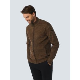 Strickjacke NO EXCESS, Herren, Gr. XXL, braun, Strick, Obermaterial: 45% Baumwolle, 45% Polyacryl, 10% Nylon, meliert, Bündchen, Strickjacken, aus meliertem Strukturstrick