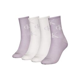 Socken Calvin Klein Jeans, Damen, lila (lila, weiß), Baumwollmischung, unifarben, Socken