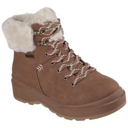 Winterboots Skechers "PARK CITY", Damen, Gr. 36, braun, Lederimitat, Schuhe, Trekking Stiefel, Schnürstiefel mit Warmfutter