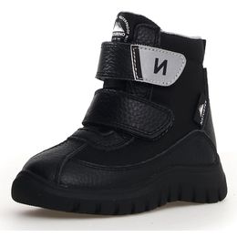 Winterstiefel Naturino "THORENS 3 VL WP. Weite: schmal", Mädchen, Gr. 36, schwarz, Leder, Textil, Schuhe, Snowboots mit Warmfutter, Größenschablone zum Download