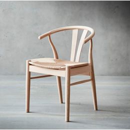 Holzstuhl HAMMEL FURNITURE "Findahl by Hammel Frida", beige (natur), B:52cm H:75cm T:57cm, Geflecht Wasserhyazinthe, Massivholz, Stühle, Massivholz, mit Flechtsitz, versch. Farbvarianten