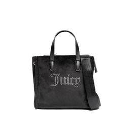 Shopper Juicy Couture "IRIS VELVET R. M. SHOPPING Damen", Kinder, Gr. B/H/T: 7cm x 17cm onesize, schwarz, Polyester, Polyurethan, Taschen, Handtasche Damen, Mini Bag, Abendtasche, Fashion, Lifestyle, Sale