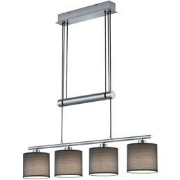 Trio LEUCHTEN Pendelleuchte "Garda", grau (grau, nickelfarben matt), 4, 1 Stk.,mit Leuchtmittel, 4mal E14 je 3,5 Watt und 320 Lumen, Leuchten, Hängelampe, Hängeleuchte