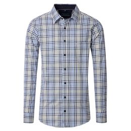 Langarmhemd Casamoda "Casamoda Freizeithemd kariert", Herren, Gr. 3XL, Normalgrößen, blau, 100% Baumwolle, kariert, comfort fit, Hemden