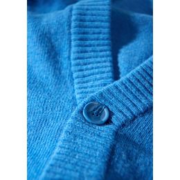 Cardigan LINDBERGH "LINDBERGH Cardigan", Herren, Gr. L, bright blau mel, Obermaterial: 80% Lammwolle, 20% Nylon, Strickjacken