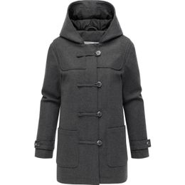 Wintermantel Ragwear "Duffina YOUMODO", Damen, Gr. L (40), dunkelgrau, Obermaterial: 100% Polyester; Innenfutter: 100% Polyester; Wattierung: 100% Polyester, figurumspielend Po-bedeckend, mit Knopf normaler Saum, Mäntel, warmer Mantel mit Knopfleiste