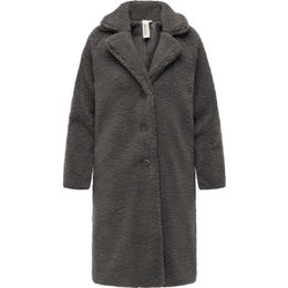Fellimitatmantel Ragwear "Tedyco YOUMODO", Damen, Gr. M (38), stone, Plüsch, Obermaterial: 100% Polyester, Innenfutter: 100% Polyester, oversize ca. Mitte Knie, asymmetrischer Ausschnitt, Ärmel ohne Ärmelschlitz normaler Saum, Mäntel, flauschige Übergangsjacke aus kuscheligem Teddyfleece
