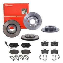 Brembo Bremsensatz-Vorn und hinten Bremsensatz, Scheibenbremse vorne rechts links innenbelüftet 230mm für SKODA VW SEAT PEUGEOT (FAW) (SVW) RELY AUDI