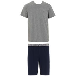 Emporio Armani Pyjama Herren Gr&ouml;&szlig;e M graumeliert / schwarz