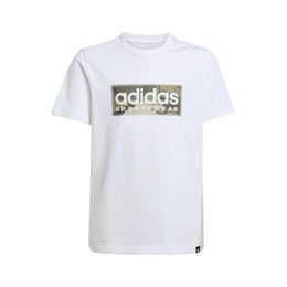 adidas Sportswear T-Shirt Jungen Größe 176 grün / khaki / weiß