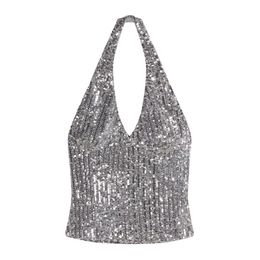 Bershka Top Damen Gr&ouml;&szlig;e XS silber