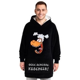 Ralph Ruthe Oversize Cozy Hoodie Übergroße Kuschelpullover in schwarz | Gr.: onesize