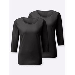 WITT WEIDEN 3/4-Arm-Shirt in schwarz + schwarz | Gr.: 38