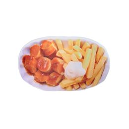 United Labels Currywurst und Pommes Kissen - 30 x 50 cm in Mehrfarbig | Gr.: onesize