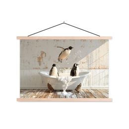 MuchoWow Poster mit Leiste Pinguine | Gr.: 60 x 40 cm