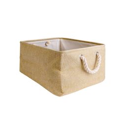 Intirilife Aufbewahrungskorb Box Organizer mit Henkel 41x31.5x21cm in Beige | Gr.: onesize