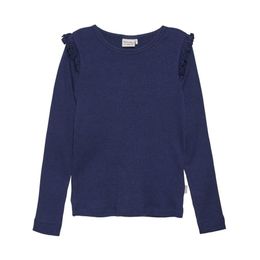 Minymo Kinder Longsleeve "T-Shirt LS Rib-Girl" in Blau | Gr.: 104