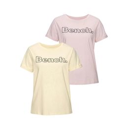 Bench T-Shirt in 1x vanille, 1x rosa | Gr.: 36-38