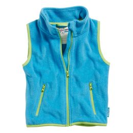 Playshoes Fleece-Weste farbig abgesetzt in Aquablau | Gr.: 98