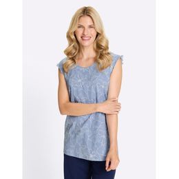 Sieh an! Longshirt in bleu-wei&szlig; | Gr.: 46