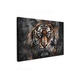 MuchoWow Leinwand bilder Tiger | Gr.: 60x80 cm
