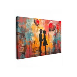 MuchoWow Leinwand bilder Silhouette Liebe | Gr.: 50x50 cm