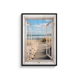 MuchoWow Poster mit Bilderrahmen Beige | Gr.: 20 x 30 cm