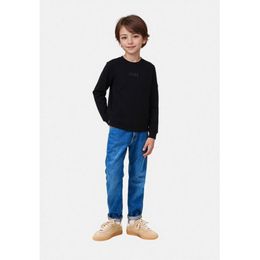 Jack & Jones JACK & JONES Junior Sweatshirt 'Point Sweat Badge' in schwarz | Gr.: 122