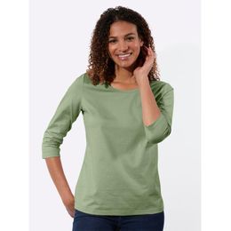 WITT WEIDEN 3/4-Arm-Shirt in eucalyptus + ecru | Gr.: 36