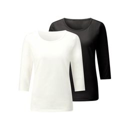 WITT WEIDEN 3/4-Arm-Shirt in schwarz + ecru | Gr.: 38