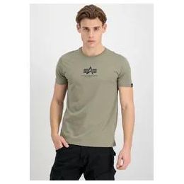 Rundhalsshirt Alpha Industries "Basic T ML", Herren, Gr. L, gr&uuml;n (olive), Single Jersey, Obermaterial: 100% Baumwolle, bedruckt, normal normal, Rundhals, gerader Abschluss, Shirts Rundhalsshirt, Baumwolle, regular fit