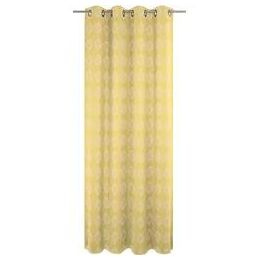 Vorhang ADAM "Romantic Puligny Light" Gr. 4, gelb (hellgelb), B:145cm H:245cm, Jacquard, Baumwolle (Bio-Baumwolle), Gardinen, aus 100% Bio-Baumwolle